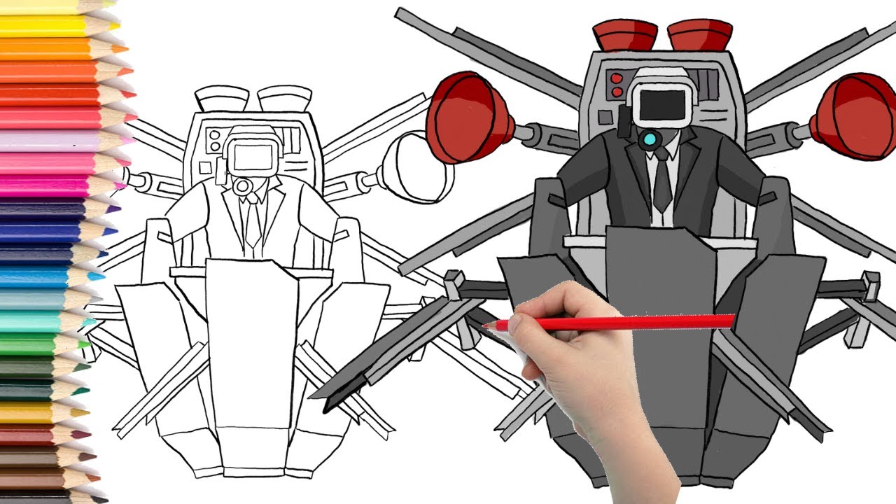 Draw PLUNGERMAN Cameraman skibidi 63 | New Character Coloring Pages # ...