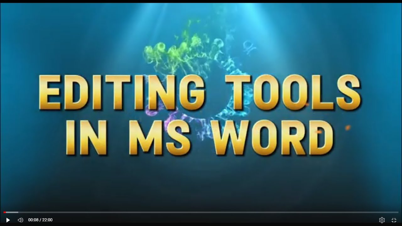 HOW TO USE BASIC EDITING TOOLS IN MICROSOFT WORD - YouTube