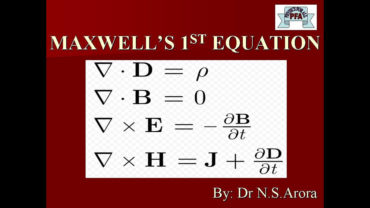 Maxwells 1st Equation Derivation Youtube