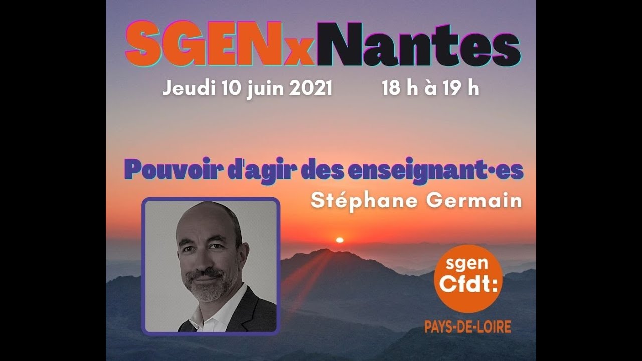 [SGENx] Stéphane GERMAIN : Le pouvoir d'agir des enseignant·es - YouTube