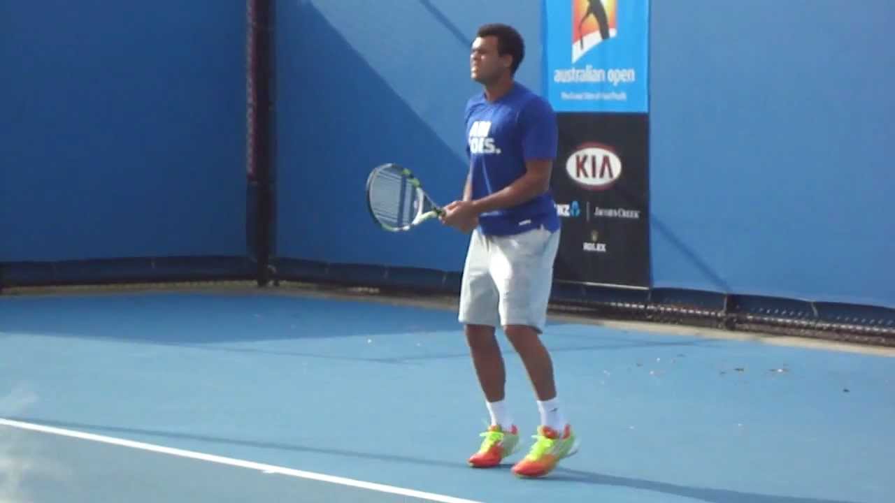 Jo-Wilfried Tsonga Practice - Australian Open 2012 - YouTube