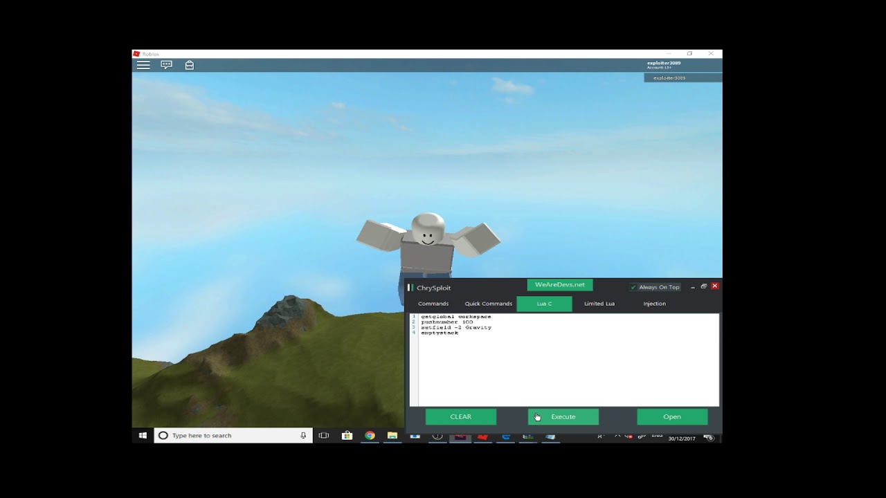 Roblox Exploit Chrysploit Quick Commands Lua C Limited Lua Youtube