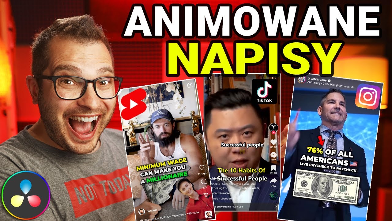 Animowane Napisy Do Filmów Na Shorts i TikToka W Davinci Resolve - YouTube