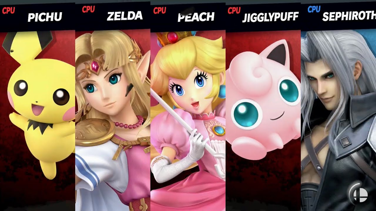 Super Smash Bros. Ultimate - Pichu, Zelda, Peach and Jigglypuff VS ...