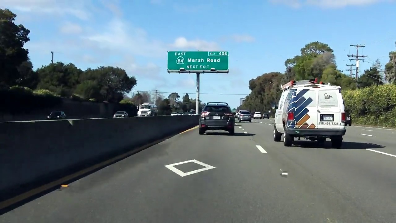 Bayshore Freeway (US 101 Exits 396 to 406) northbound - YouTube