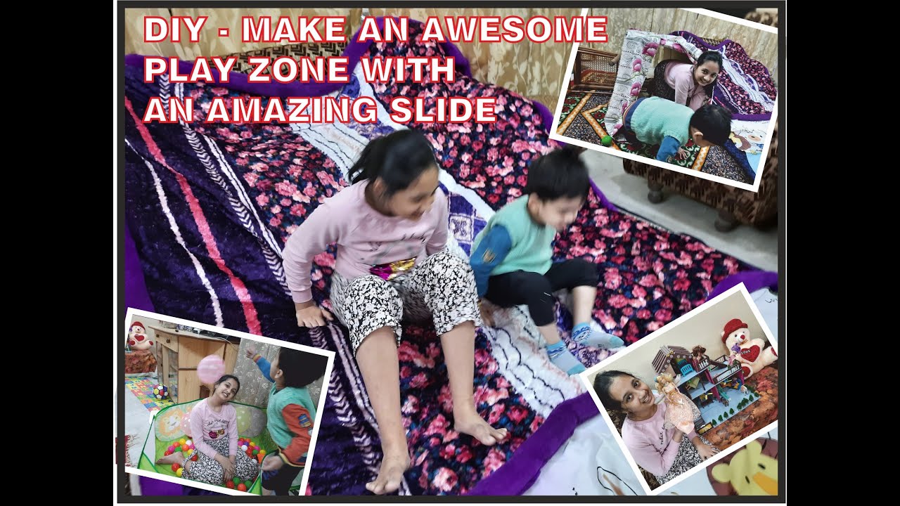DIY - Make your own Play Zone | Play Area | Home Slide | Tent ...