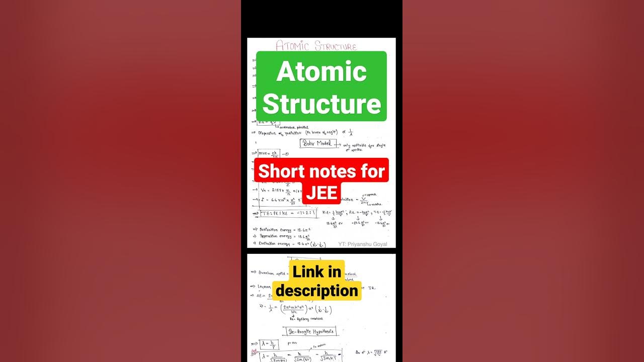 Atomic structure short notes for JEE 🔥 - YouTube