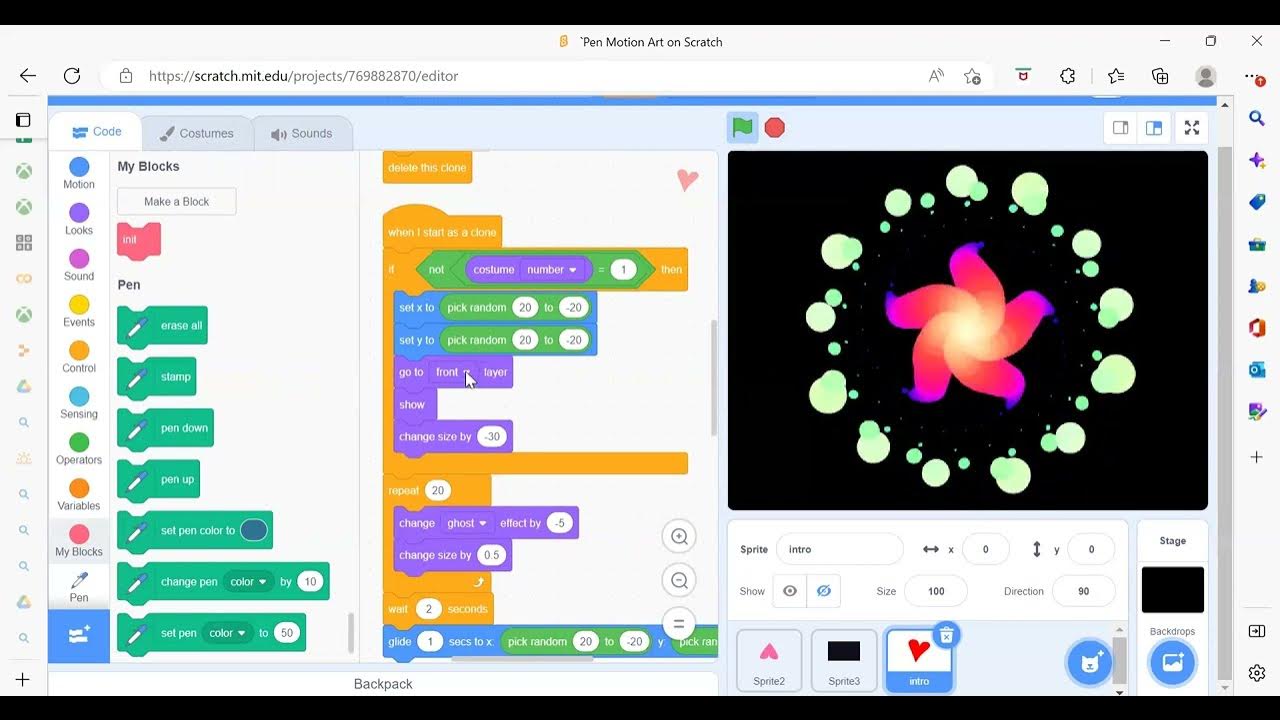 Spin Motion Art project in Scratch || Scratch Tutorial for beginner|| Mini Scratch Project - YouTube