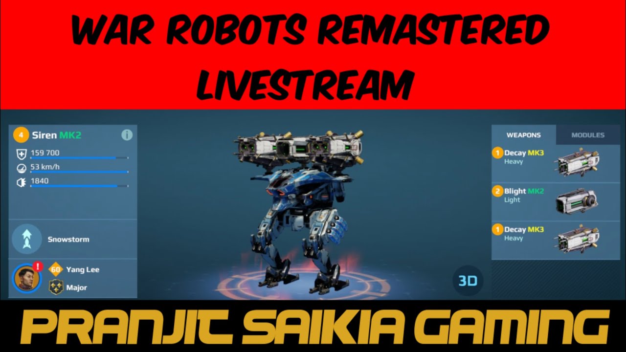 Siren+Radiation Weapons | War Robots Remastered Livestream | Update 8.3 ...