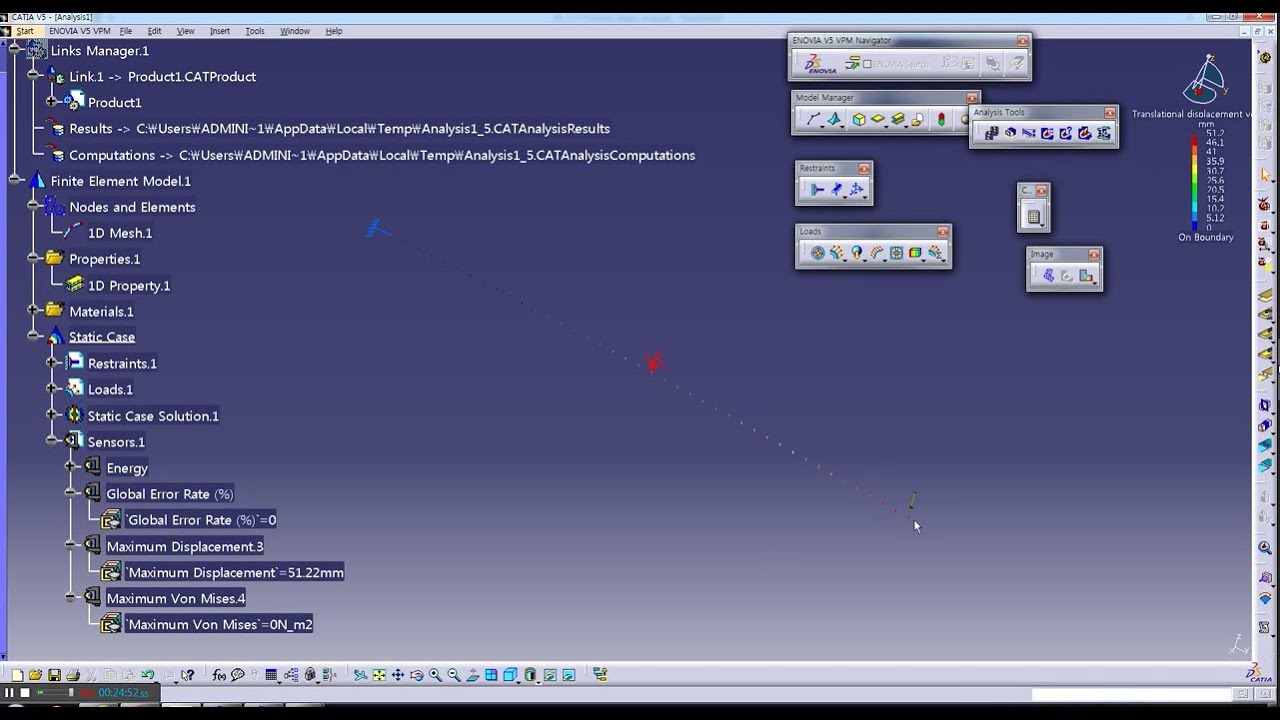 40 #1 D Problem Beam Analysis (#CATIA CAE) - YouTube