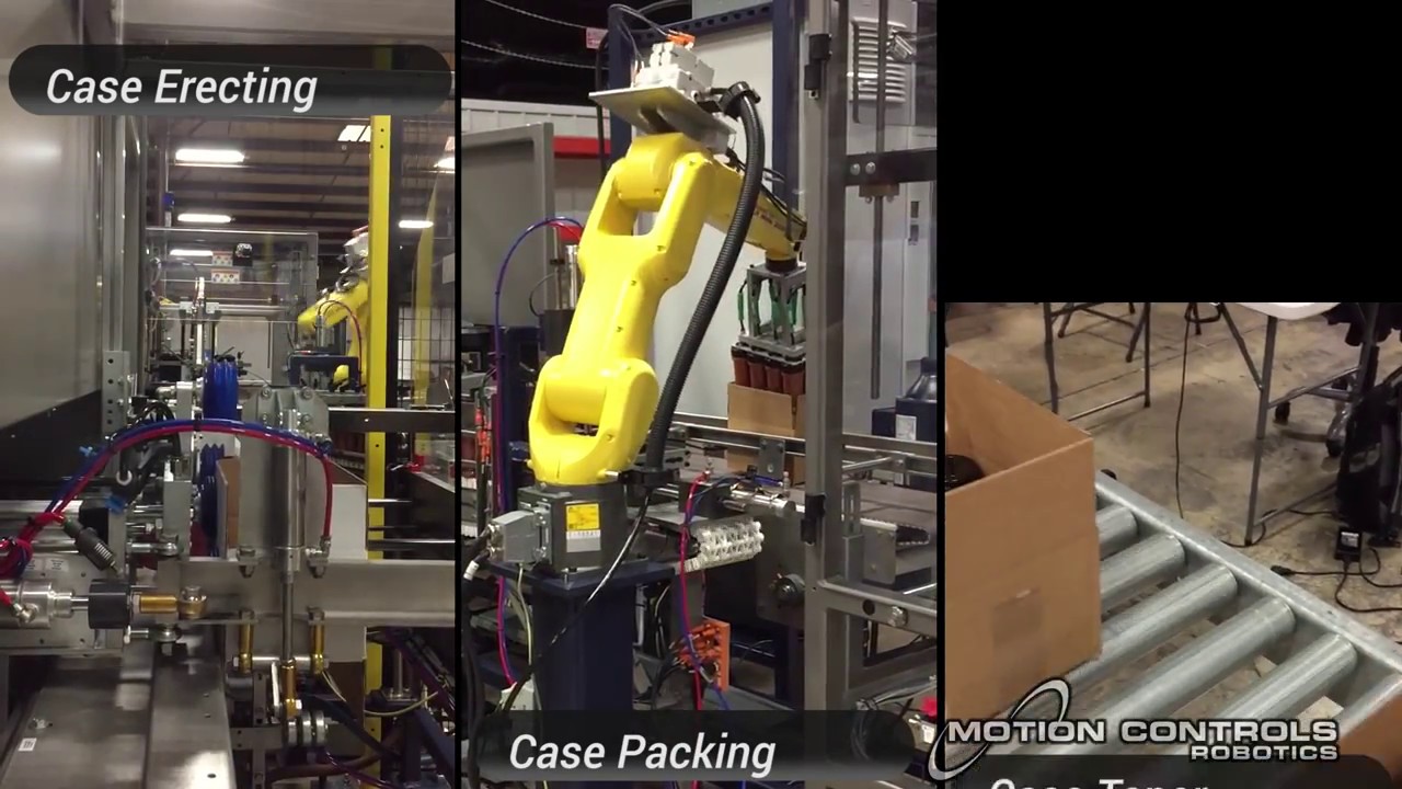 Fully Automated Case Packing System for Bottles - YouTube