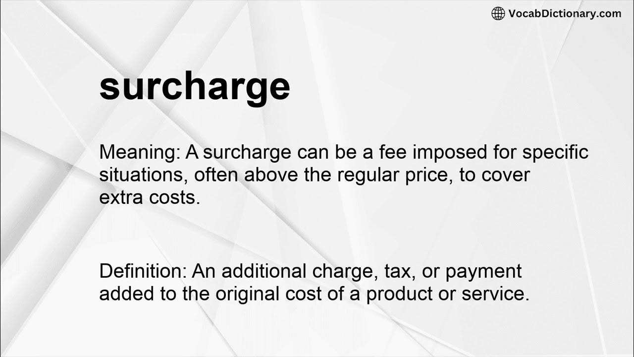 surcharge Meaning - YouTube