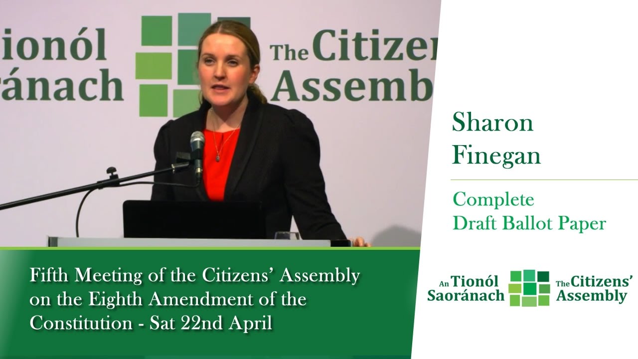 Presentation of complete draft Ballot paper - Secretary to the Assembly ...