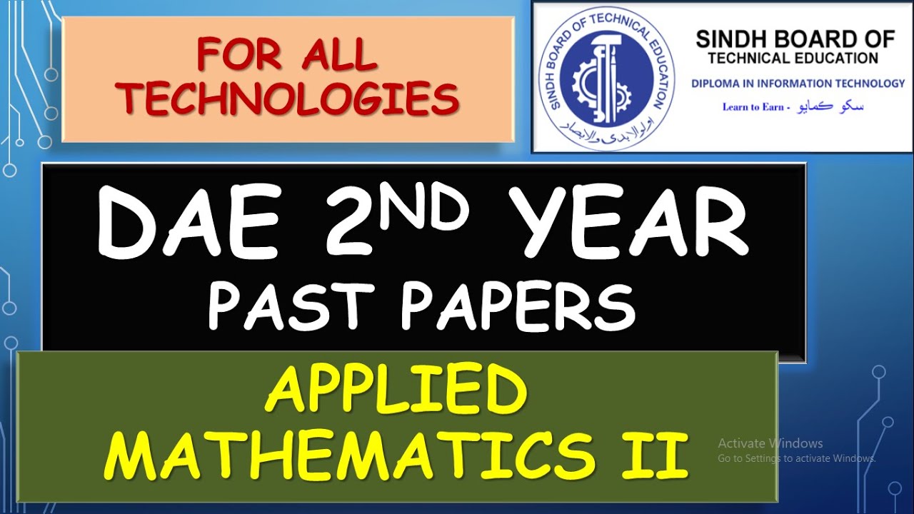DAE 2nd Year Applied Mathematics II Past Papers SBTE | All Technologies ...