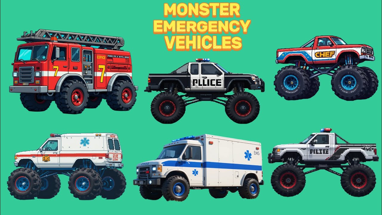 Monster Emergency Vehicles to the Rescue! 🚒 | Gigantic Fire Truck ...