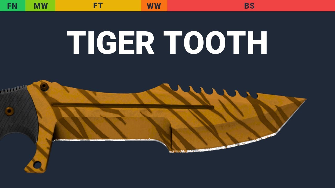 Huntsman Knife Tiger Tooth - Skin Float And Wear Preview - YouTube