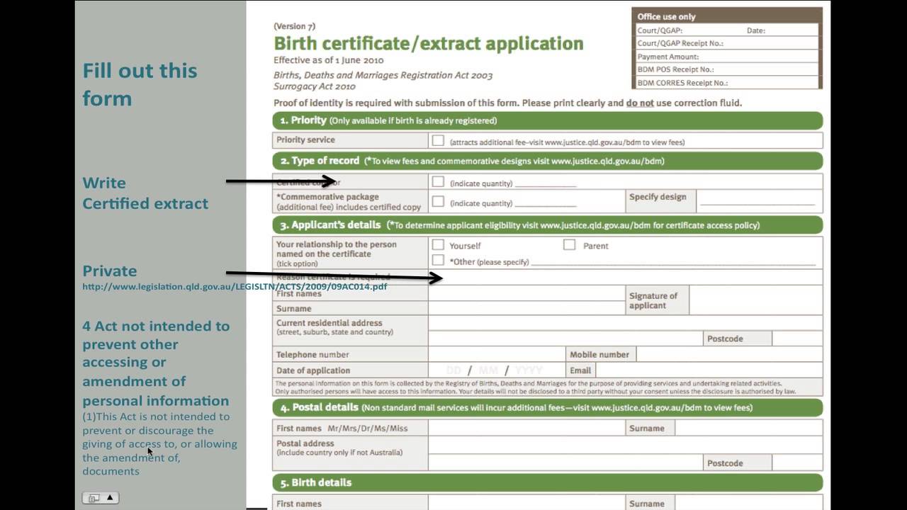 Queensland Birth Documents - YouTube