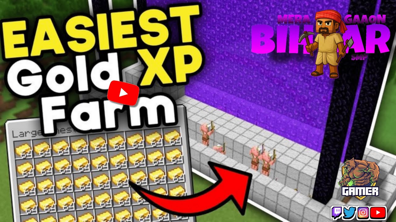 🔥 EASIEST GOLD & XP FARM in Minecraft LIVE! 💰 Infinite Gold Farm ...