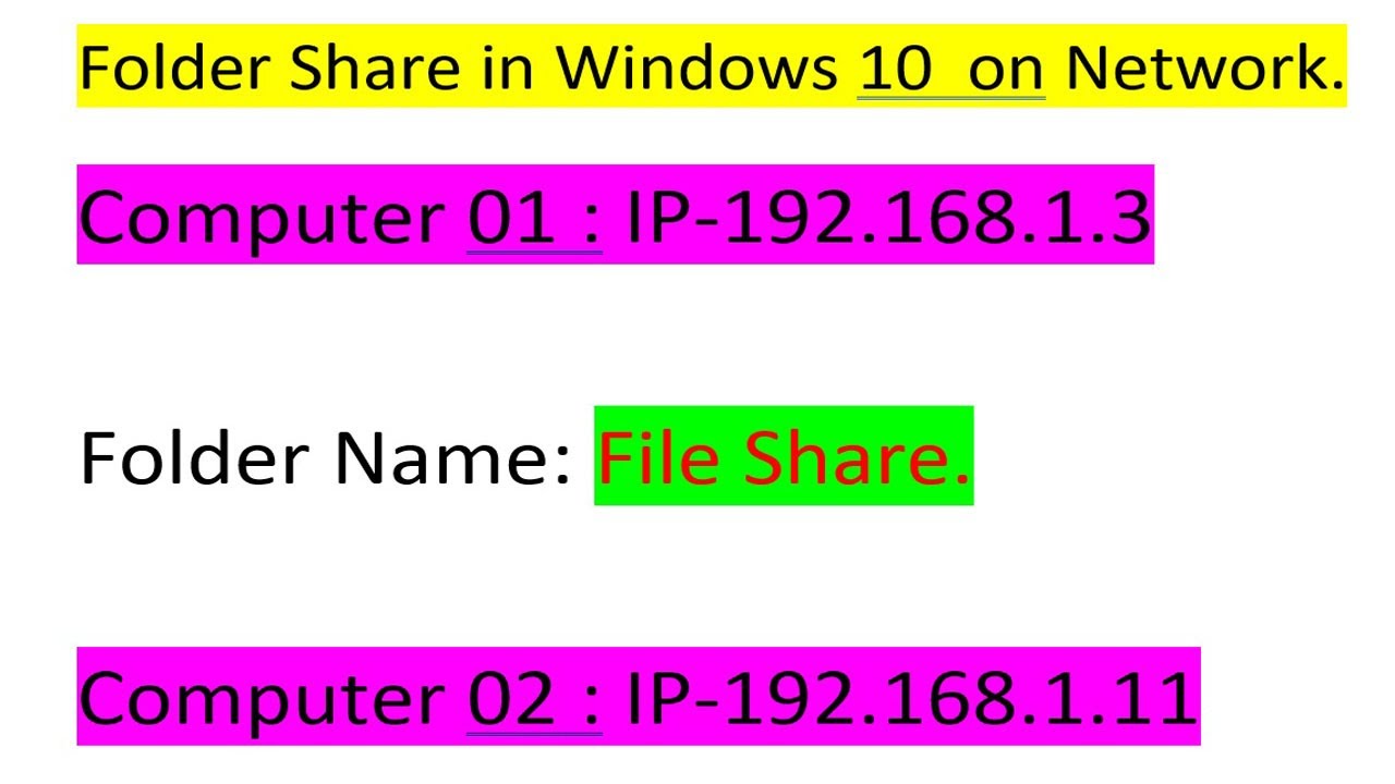 How To Share File In Windows 10 On Local Network | Windows 10 File ...