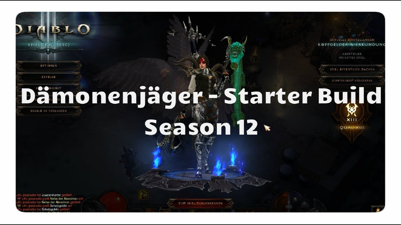 Diablo 3: Dämonenjäger Starter Build (Season 12, Natalyas Set) - YouTube