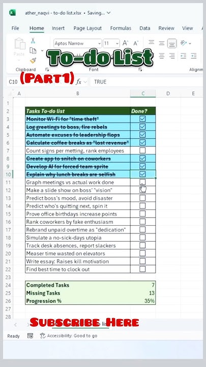 How To Create Check Box List In Ms Excel 👌👌(Part1) #microsoftexcel # ...