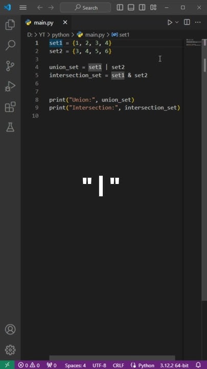 Using bitwise operators to perform set operations in Python - YouTube