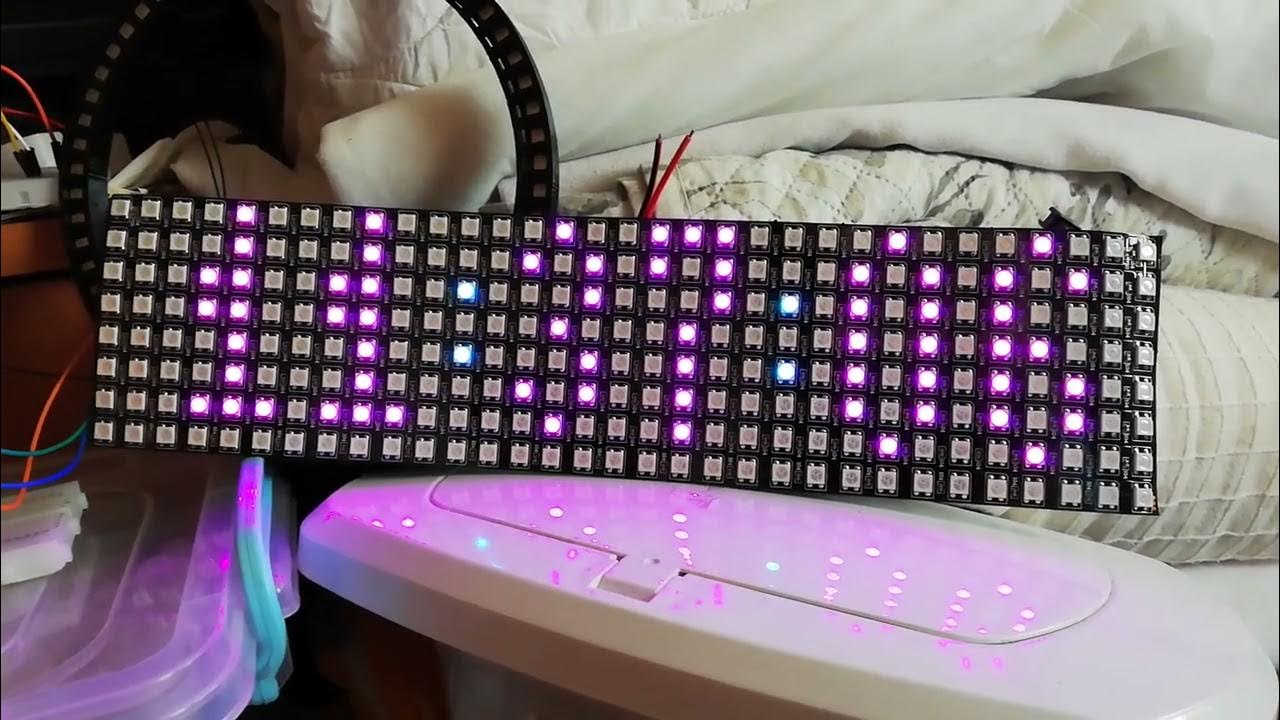 NTP clock with weather info on 8x32 addressable leds (4) - YouTube