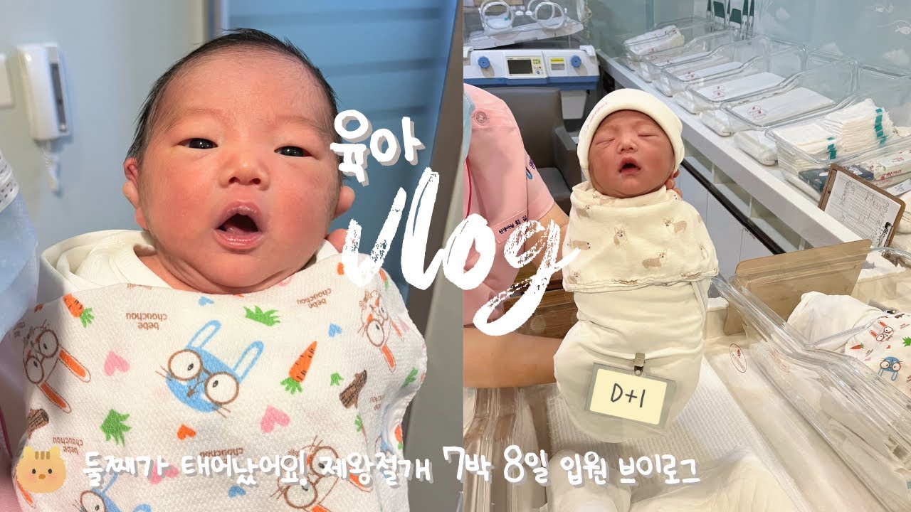 육아vlog 둘째가 태어났어요 제왕절개 출산 브이로그ㅣ신생아 브이로그ㅣ생후1~8일ㅣ육아브이로그 육아일상 ʕ•ﻌ•ʔ