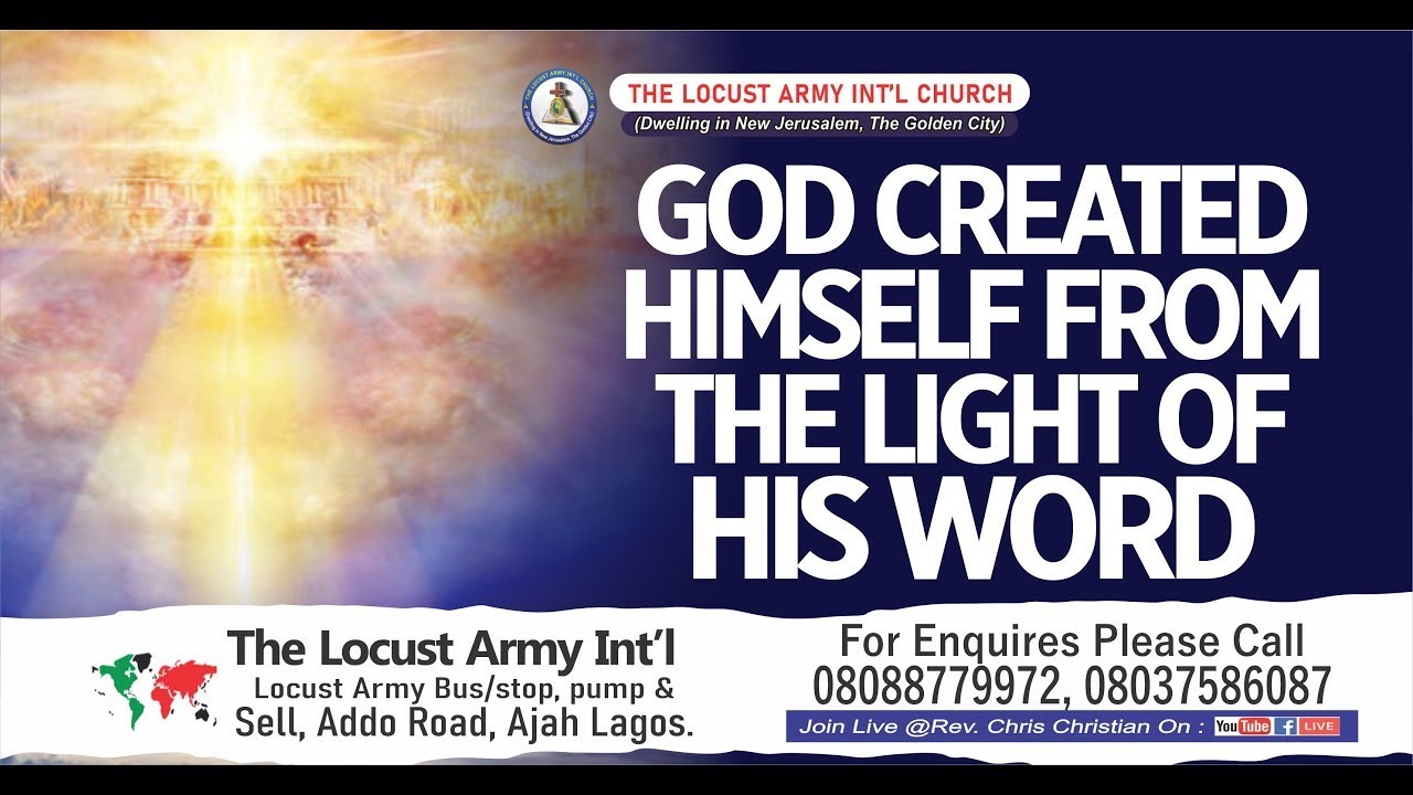 Rev Chris Christian | GOD CREATED HIMSELF FROM THE LIGHT OF HIS WORD ...