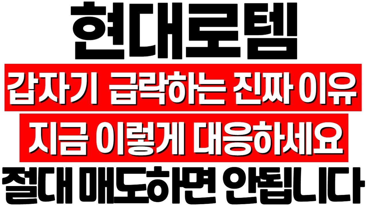 현대로템 주가 전망 갑자기 급락하는 진짜 이유 꼭 확인하고 대응하세요 방산 관련주의 조정은 기회입니다 현대로템 주식