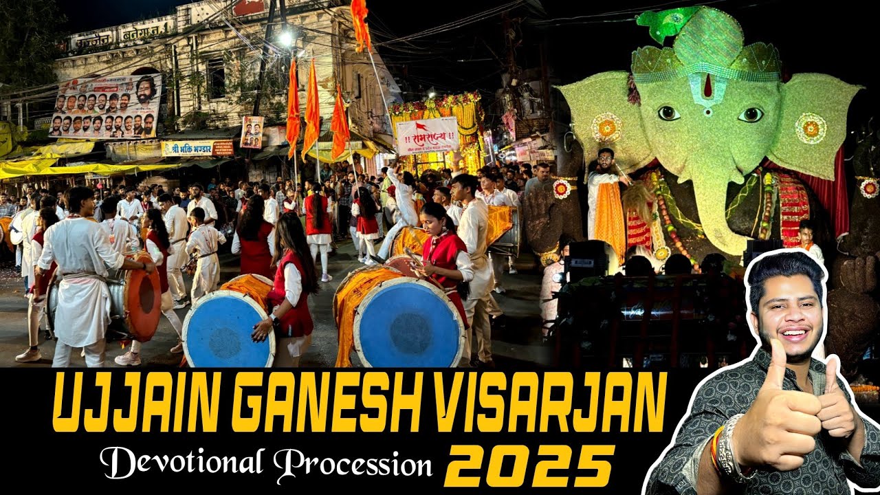 Ujjain Ganesh Pratima Visarjan Devotional Procession jaycreationvlogs ...