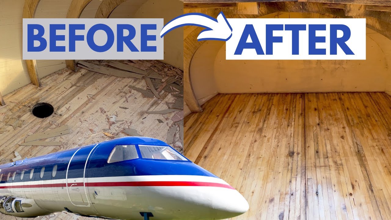 How To Refinish Wood Floors in 32 Passenger Commercial Airplane - YouTube