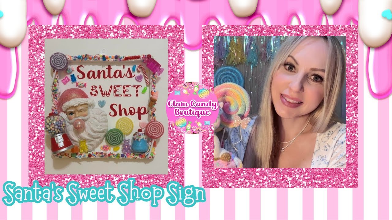 DIY Christmas Decor - Santa's Sweet Shop Candy Shop Sign - YouTube