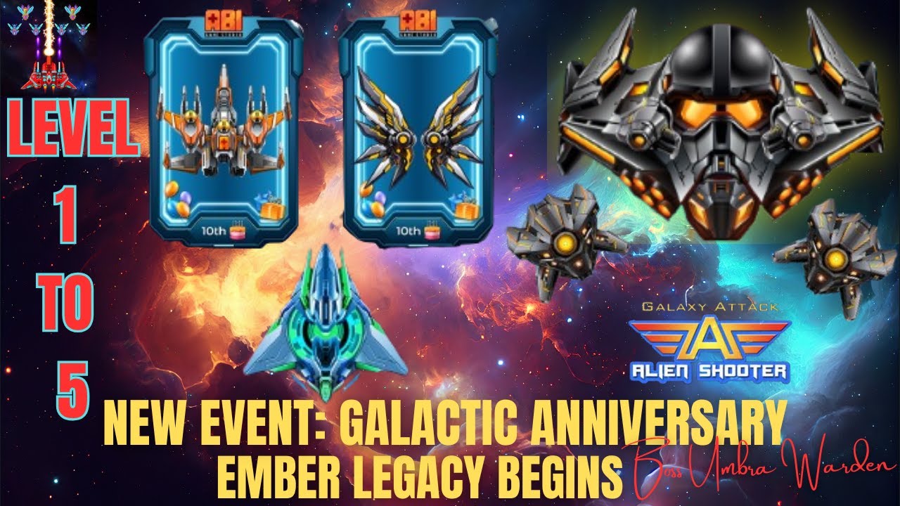 Galaxy Attack Alien Shooter Ember Legacy Part 1 – Levels 1–5 + Umbra Warden Boss! - YouTube