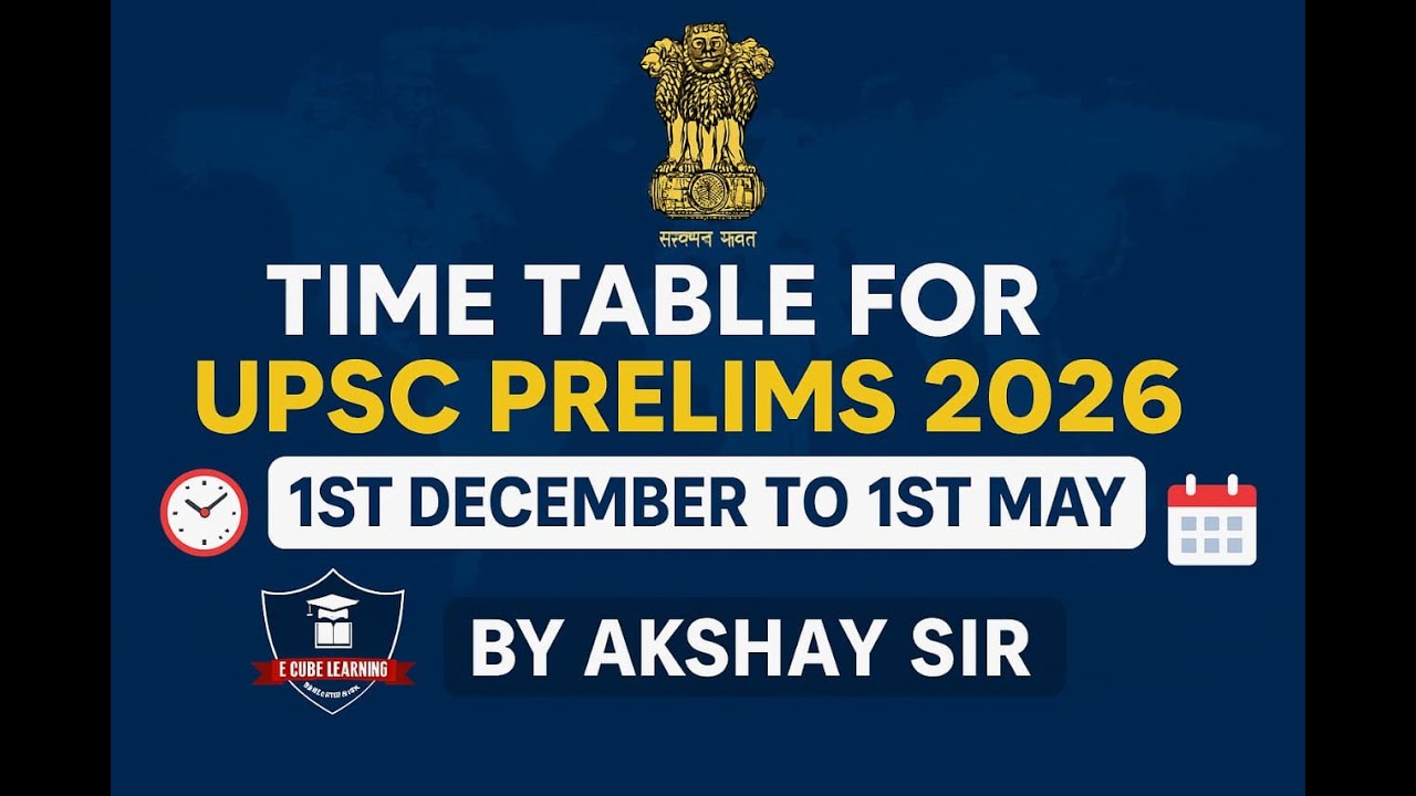 TIME TABLE FOR UPSC CSE PRELIMS 2026 - YouTube