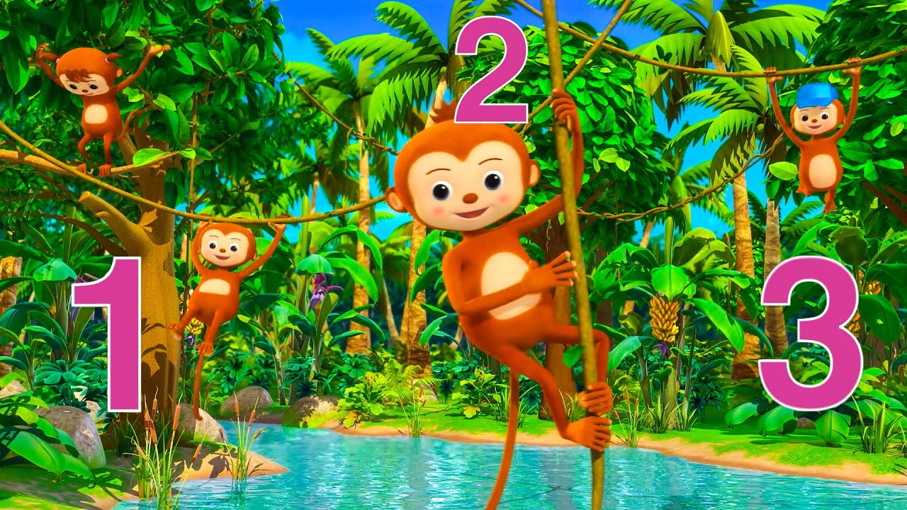 5 Little Monkeys Swinging On A Tree | 👼Little Baby Bum - Preschool ...