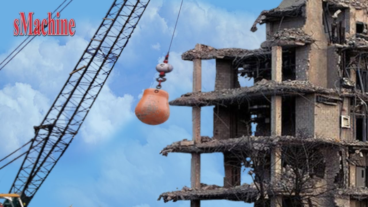 Incredible Excavator Wrecking Ball Control Skills, Intelligent Building ...