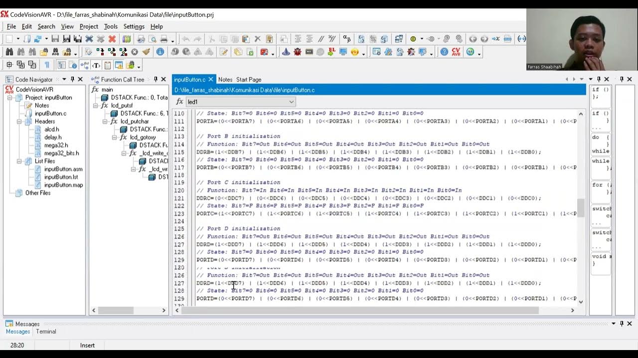 Input Button Dengan Beberapa Macam Output Berbeda Menggunakan ATMega32 - YouTube