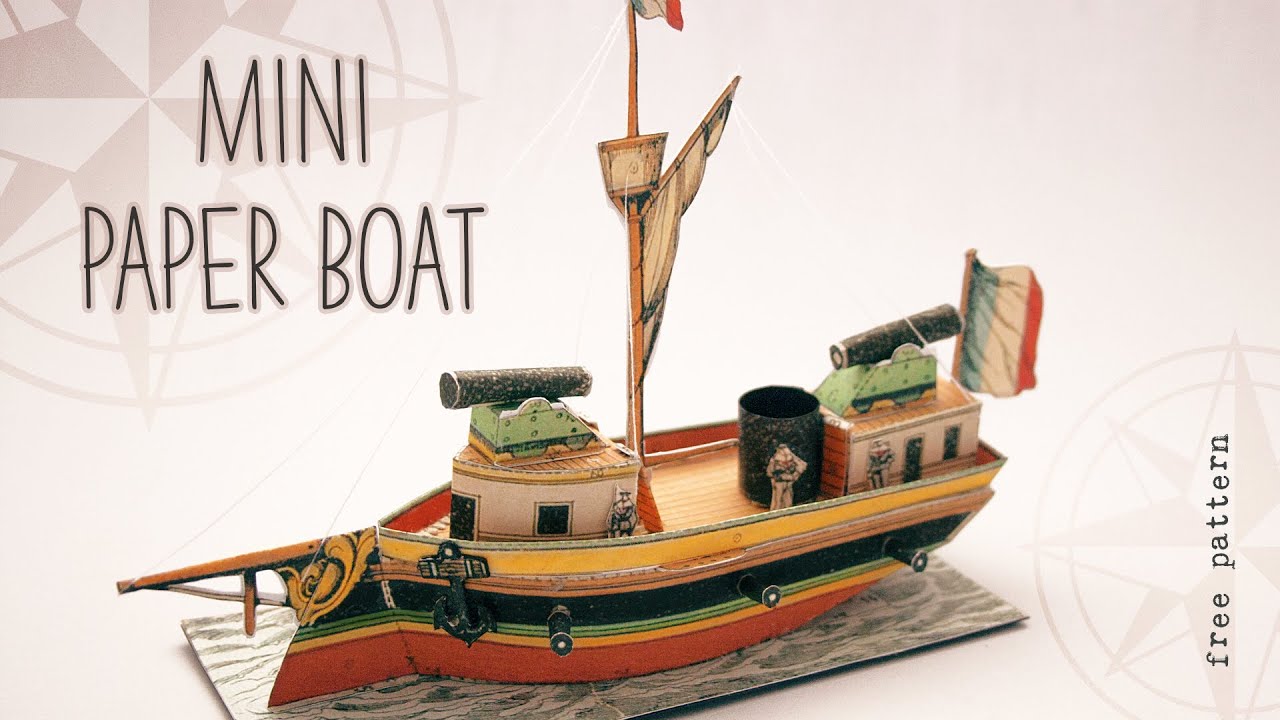 DIY Paper Miniature Boat Model (vintage papercraft) - YouTube