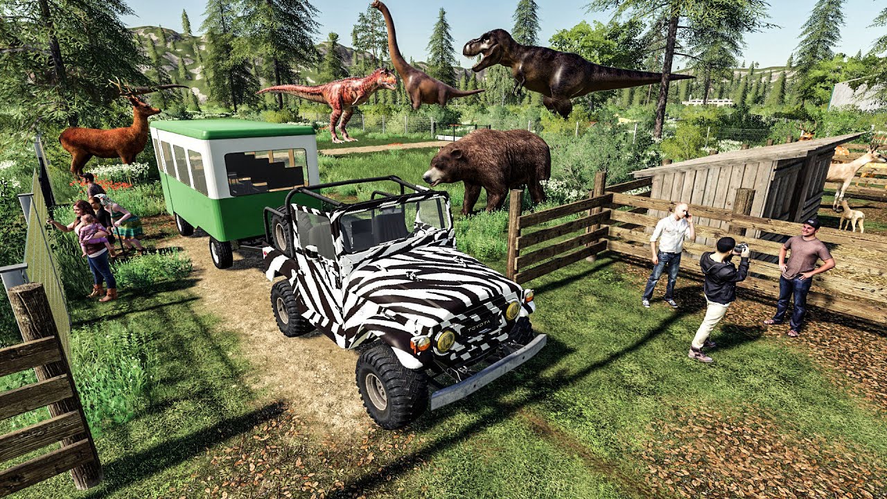 Nouveau ZOO plein d'animaux sauvages et de dinosaures | Farming ...