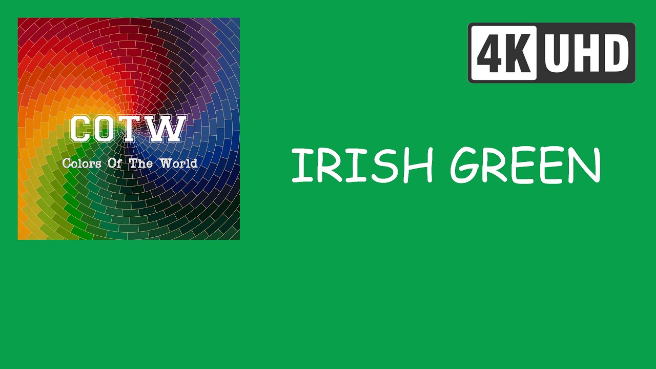 Pure Irish Greeb screen (#08A04B) - 15 minutes long video, 4K UHD 2160p ...