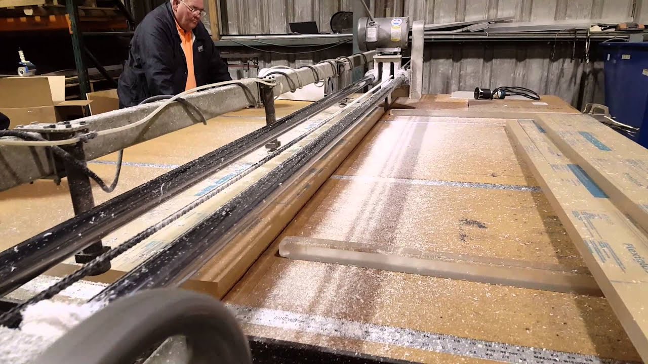 Peterson Panel Saw cutting thick acrylic sheet - YouTube