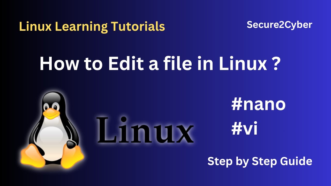 How to Edit a File in Linux (Using nano and vim Commands) - YouTube