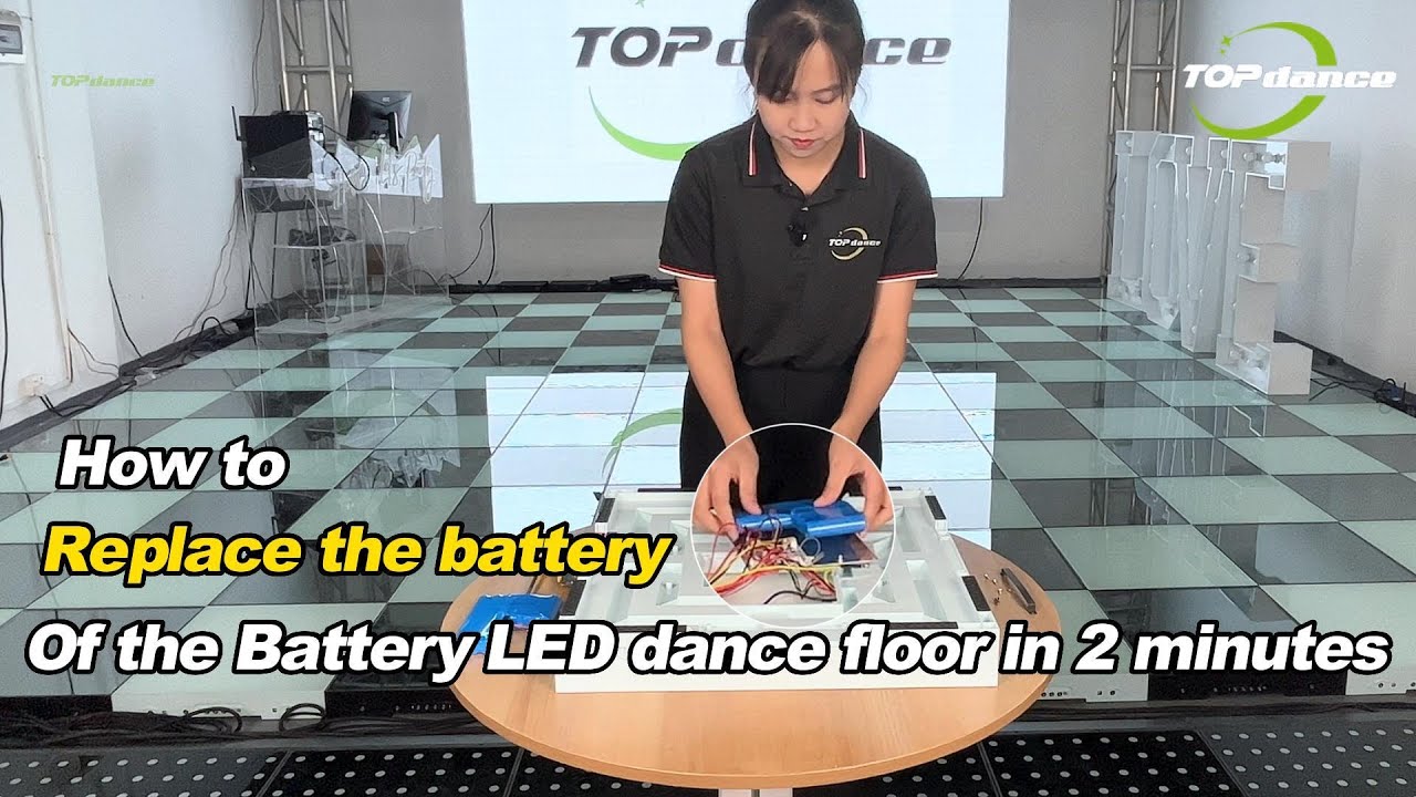 How to replace the battery of the Battery LED dance floor in 2 minutes ...