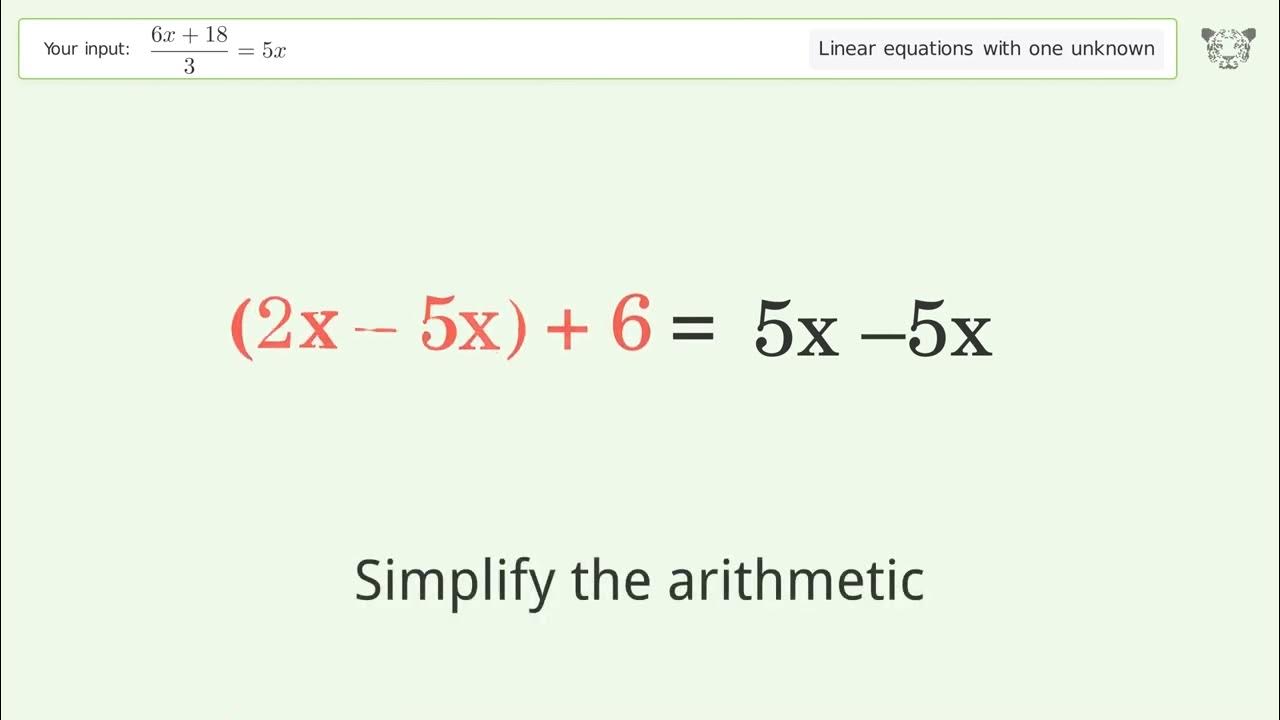 solve-6x-18-3-5x-linear-equation-video-solution-tiger-algebra