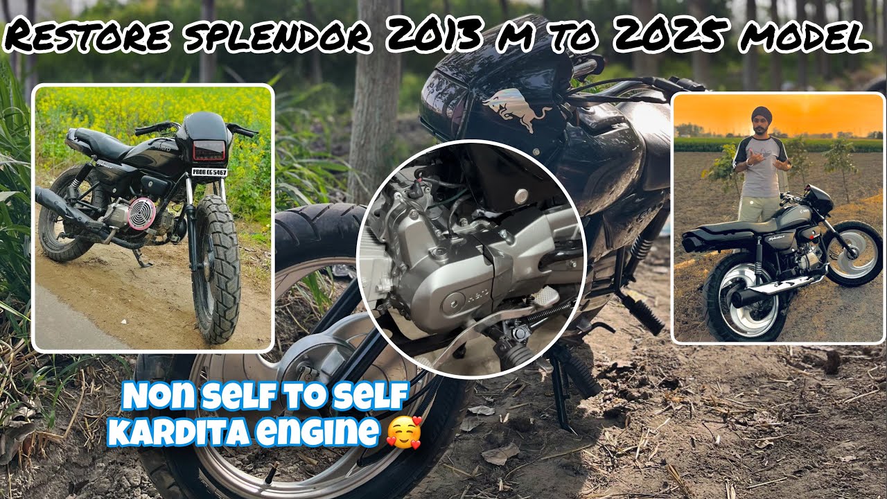 Splendor restore 2013 model to 2025 || Repaint engine & chessy | Full ...