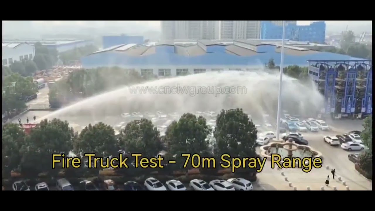 Fire truck water jetting test, 3600l/min pump, ps50 fire monitor can ...