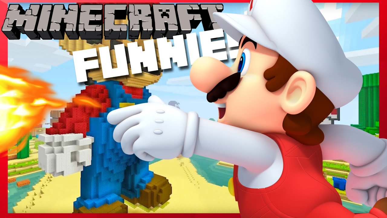 Minecraft Funnies #1 Fire Mario Attacks - YouTube