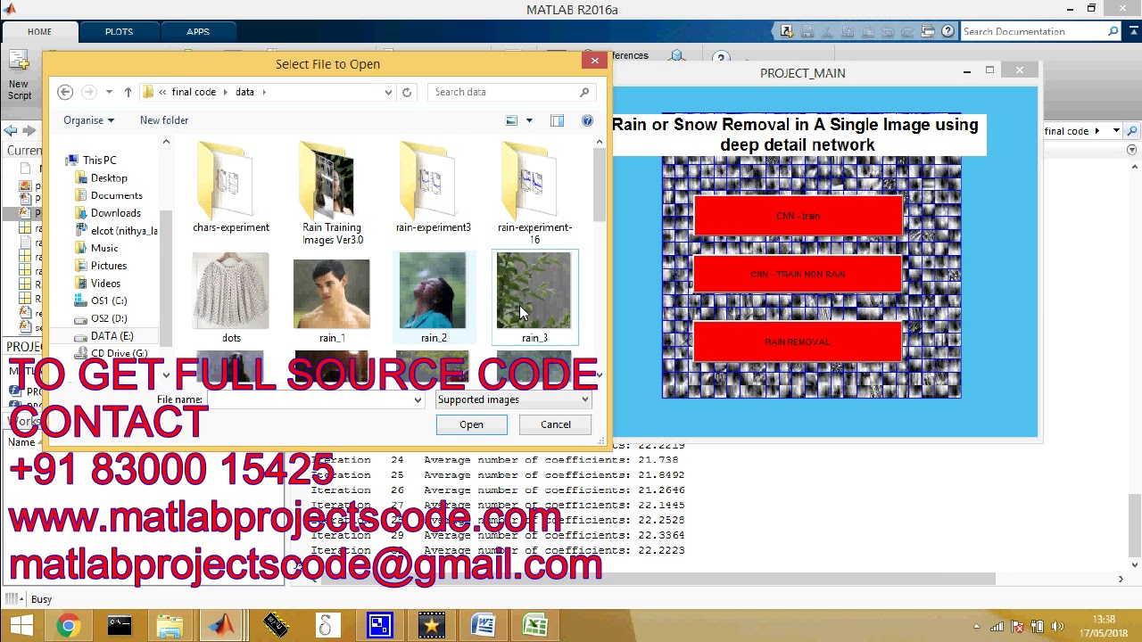 Rain or snow removal in a single image matlab projects code - YouTube
