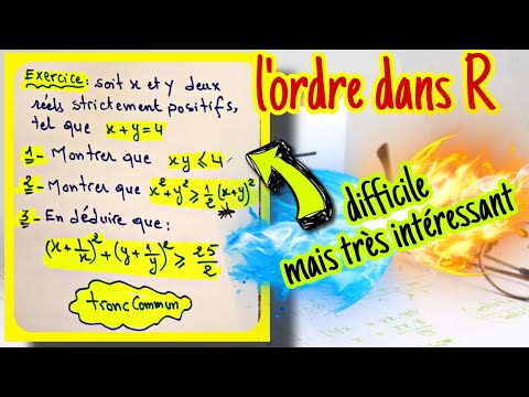 exercice corrigé : l'ordre dans R ( difficile et très intéressant ...